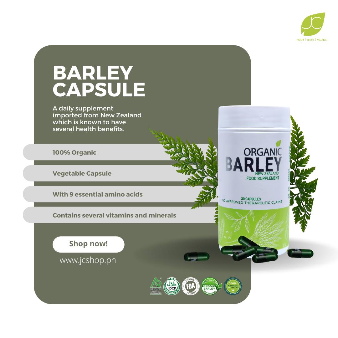 JC Organic Barley Capsule 30capsules/bottle – BeautéAngel by Beautederm ...